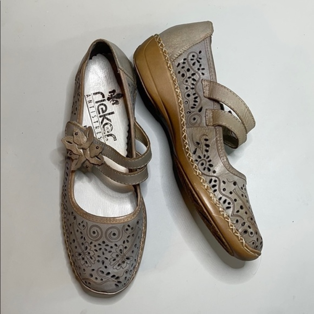 Rieker Antistress, Mary Jane Velcro Closure Shoes - Gem
